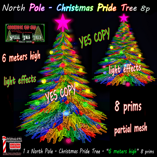 Second Life Marketplace - North Pole - Christmas Pride Tree 8p